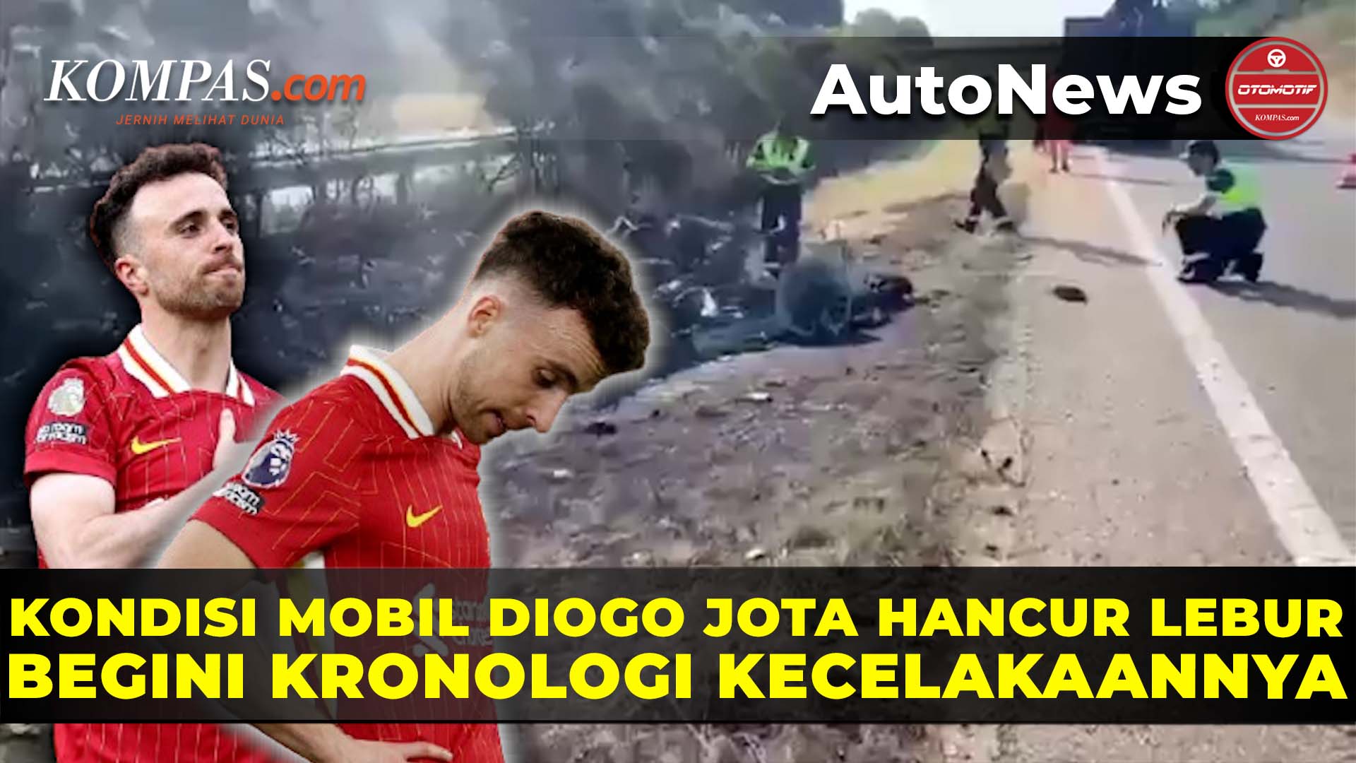 Video: Diogo Jota Tewas Kecelakaan Lamborghini, Kondisi Mobil Hancur Lebur